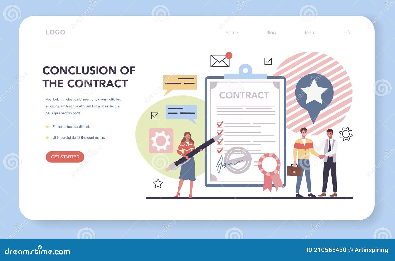 Project Management Web Banner or Landing Page. Conclusion Stock Vector ...