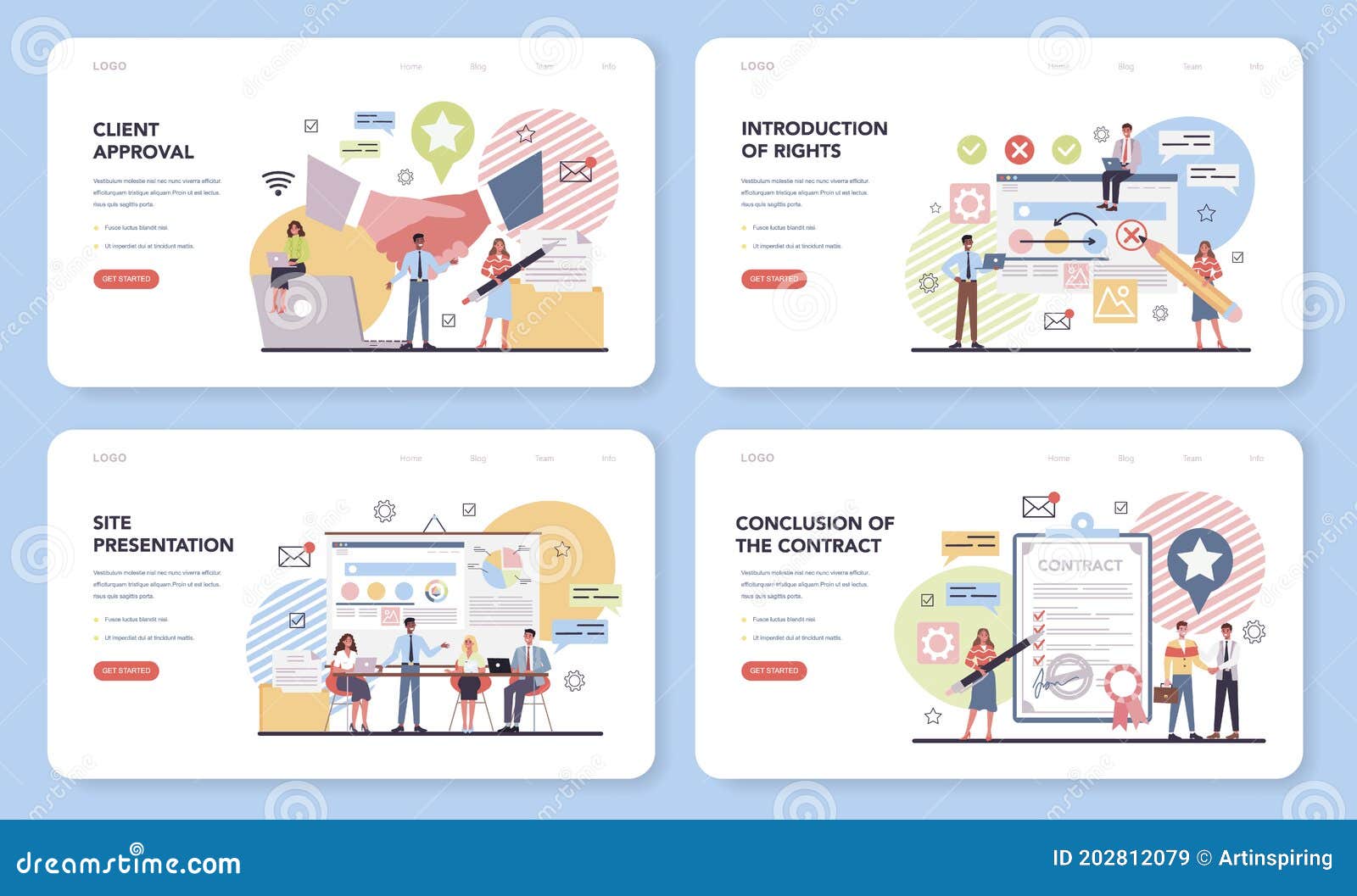 Project Management Web Banner or Landing Page Set. Conclusion Stock ...