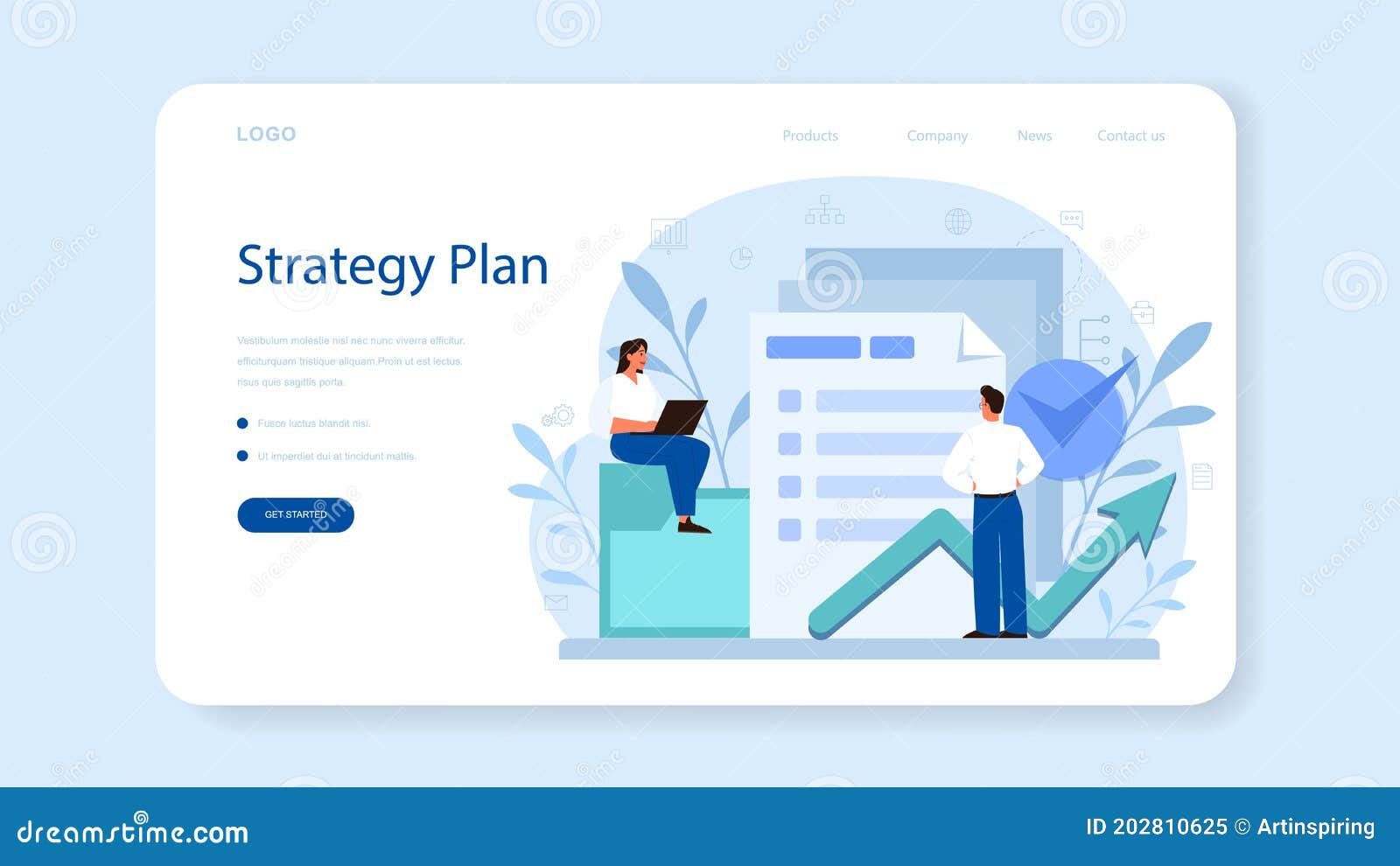 Project Management Web Banner or Landing Page. Successful Stock Vector ...