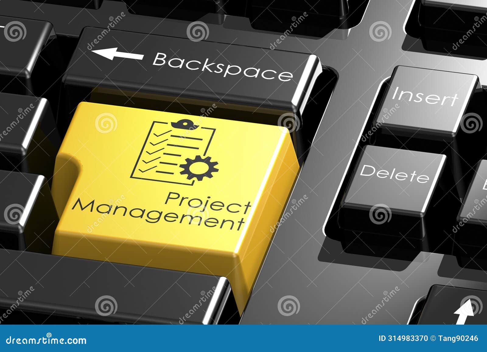 Project Management Word on Black Keyboard Stock Illustration ...