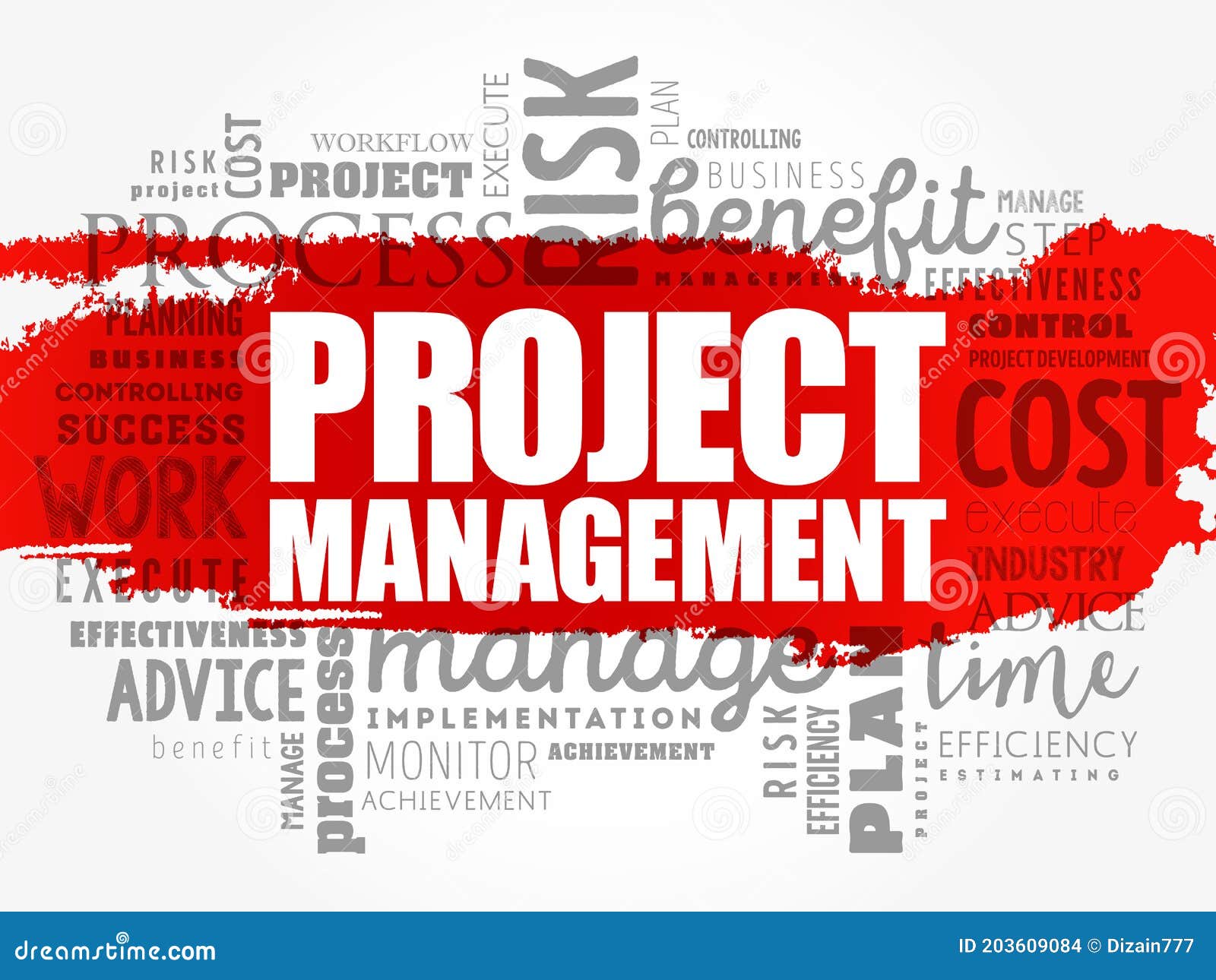 Project Management Word Cloud Collage Stock Illustration - Illustration ...