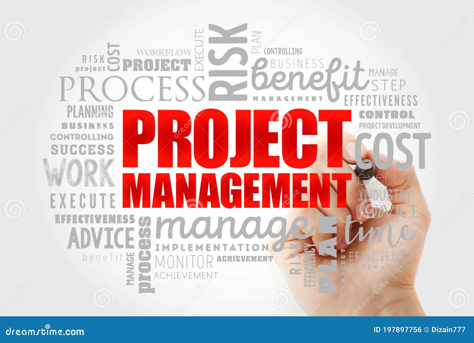 Project Management Word Cloud Collage Stock Photo - Image of analysis ...