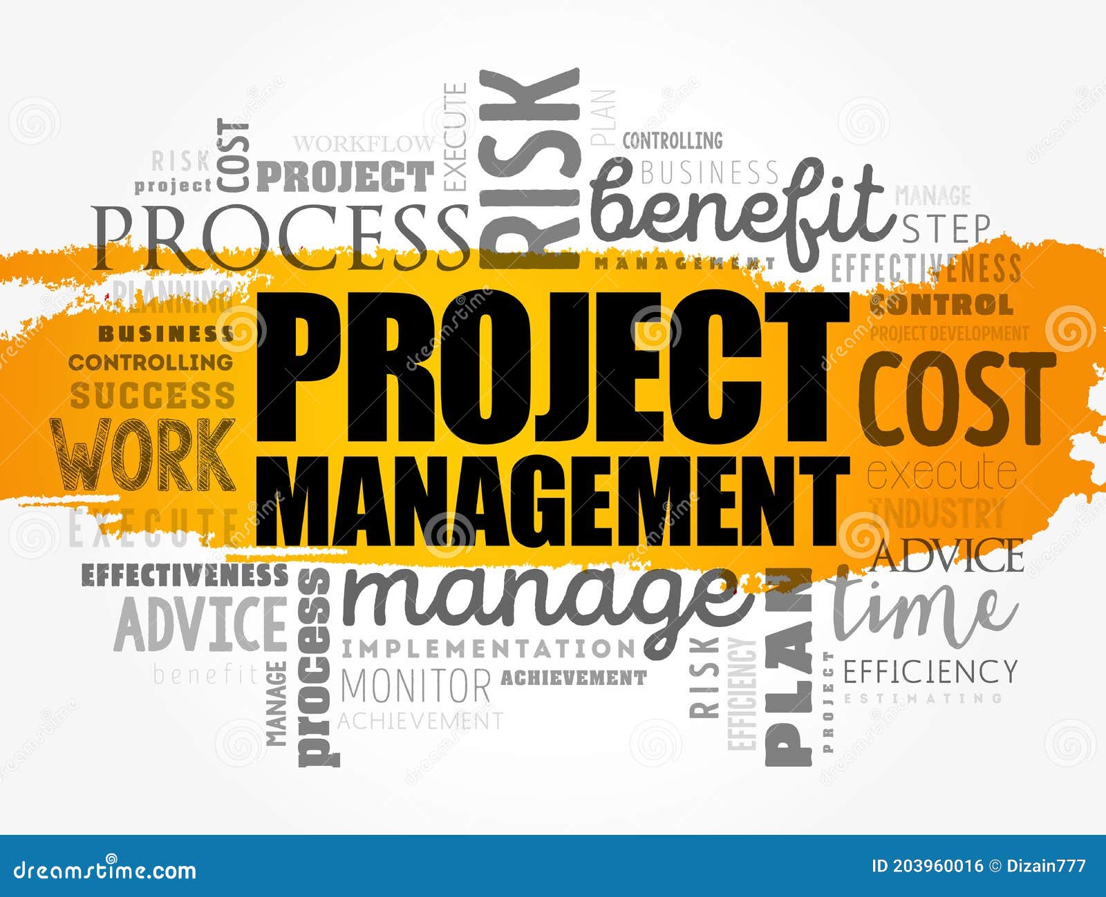 Project Management Word Cloud Collage Concept Stock Illustration ...