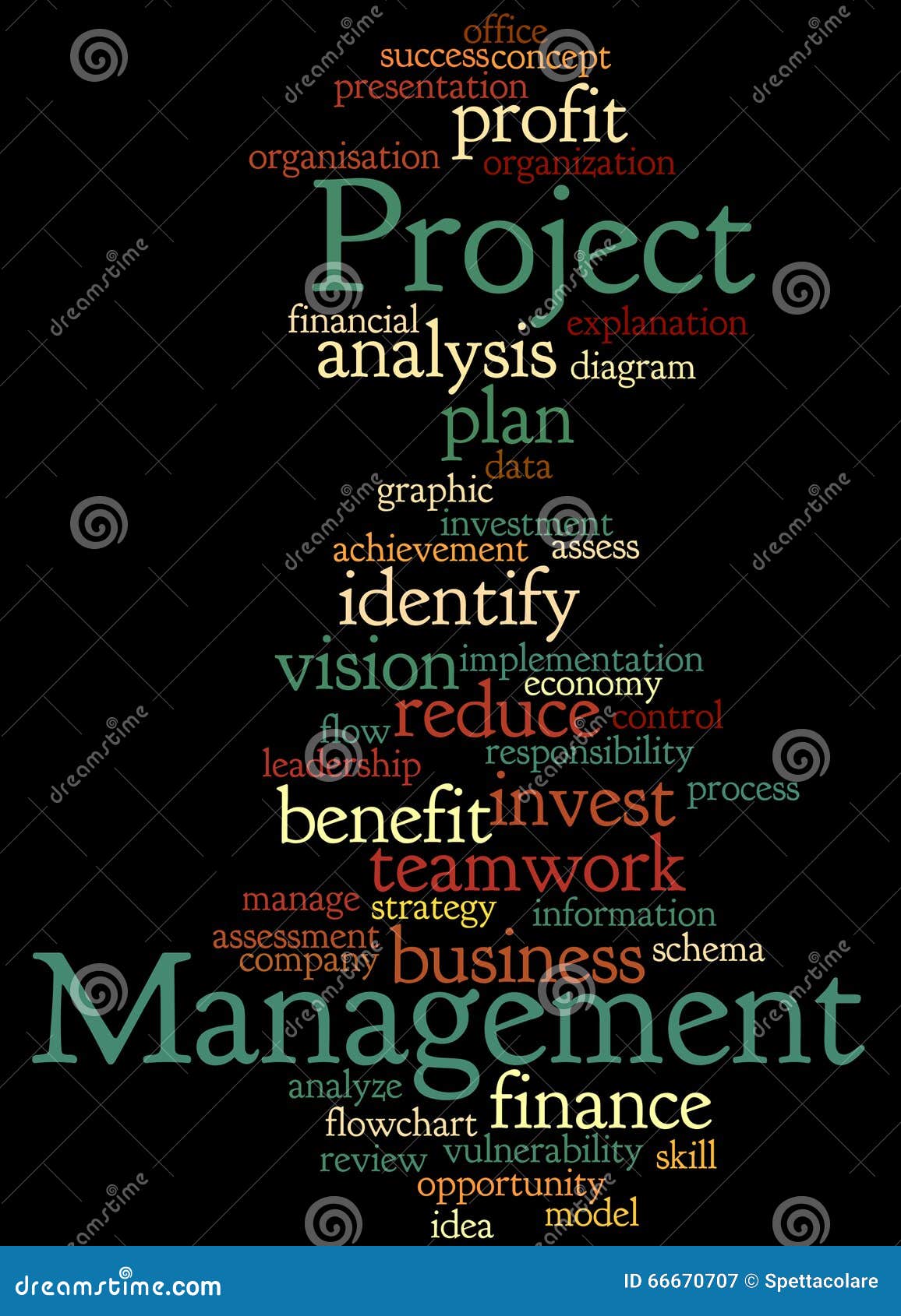 Project Management, Word Cloud Concept 7 Stock Illustration ...