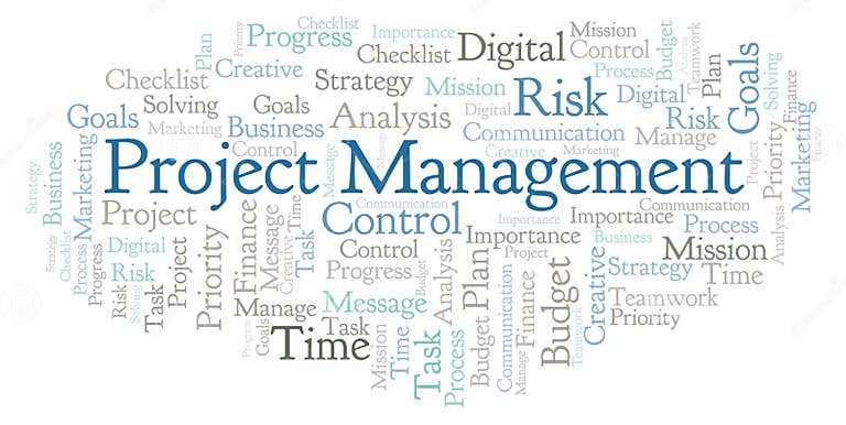 Project Management Word Cloud, Made with Text only. Stock Illustration ...
