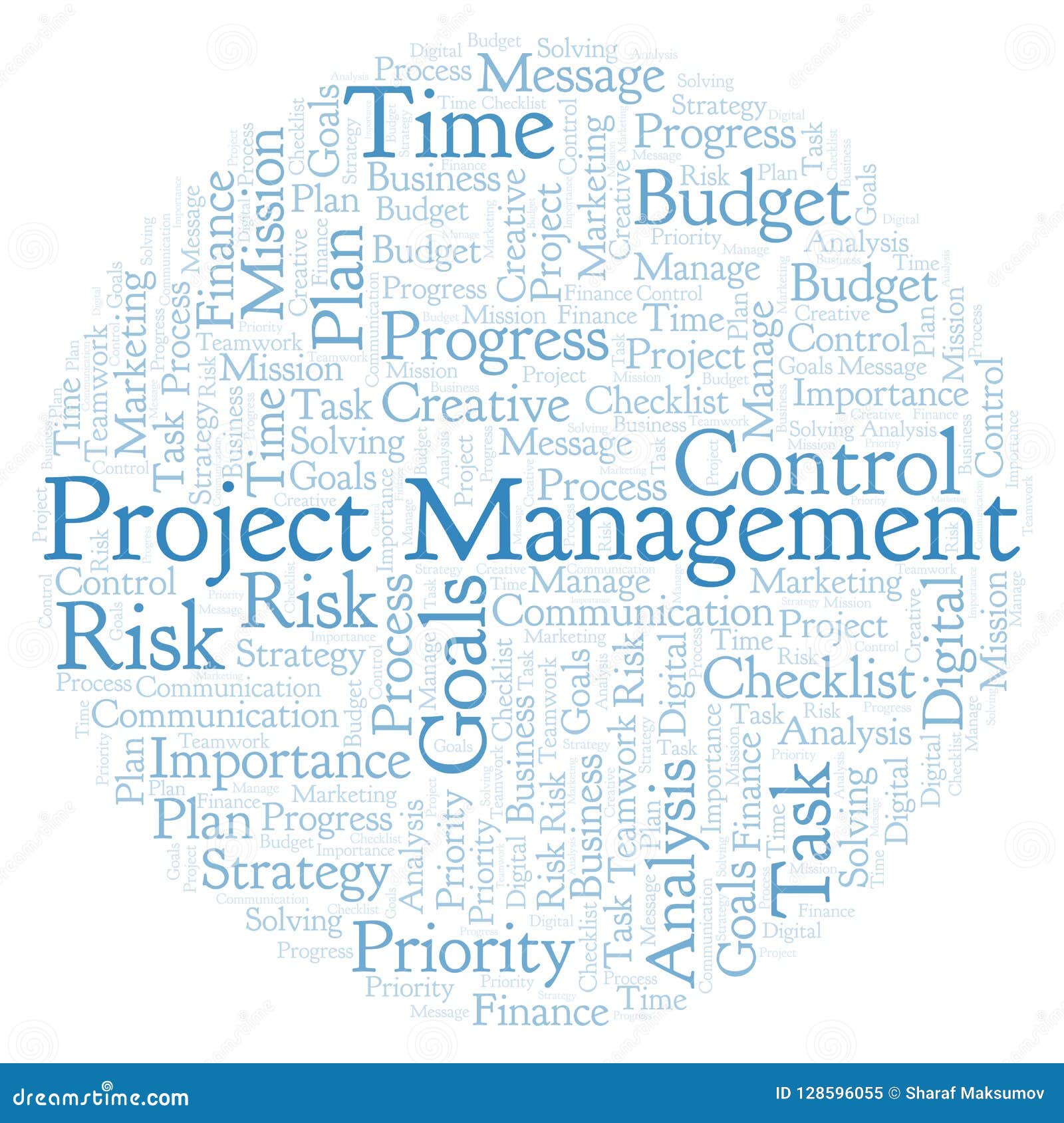 Project Management Word Cloud, Made with Text only. Stock Illustration ...