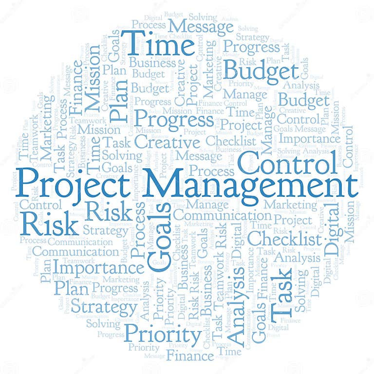 Project Management Word Cloud, Made with Text only. Stock Illustration ...