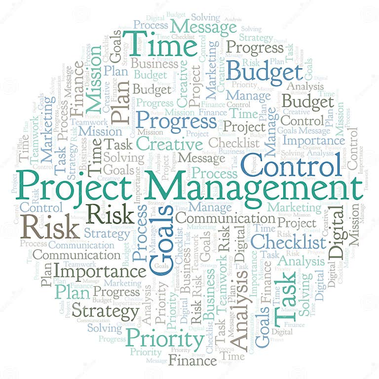 Project Management Word Cloud, Made with Text only. Stock Illustration ...