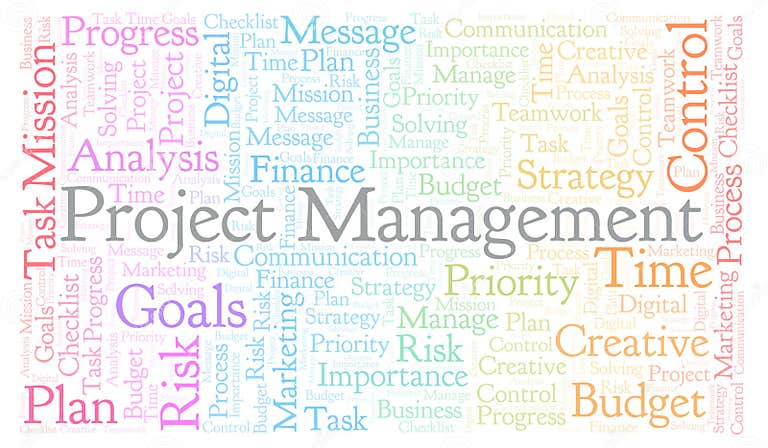 Project Management Word Cloud, Made with Text only. Stock Illustration ...