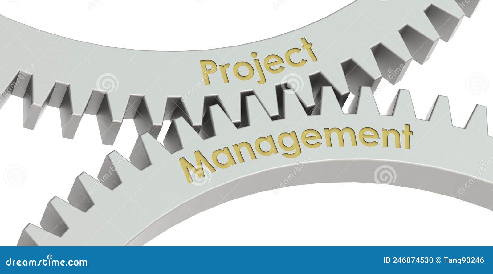 Project Management Word on Gears Stock Illustration - Illustration of ...