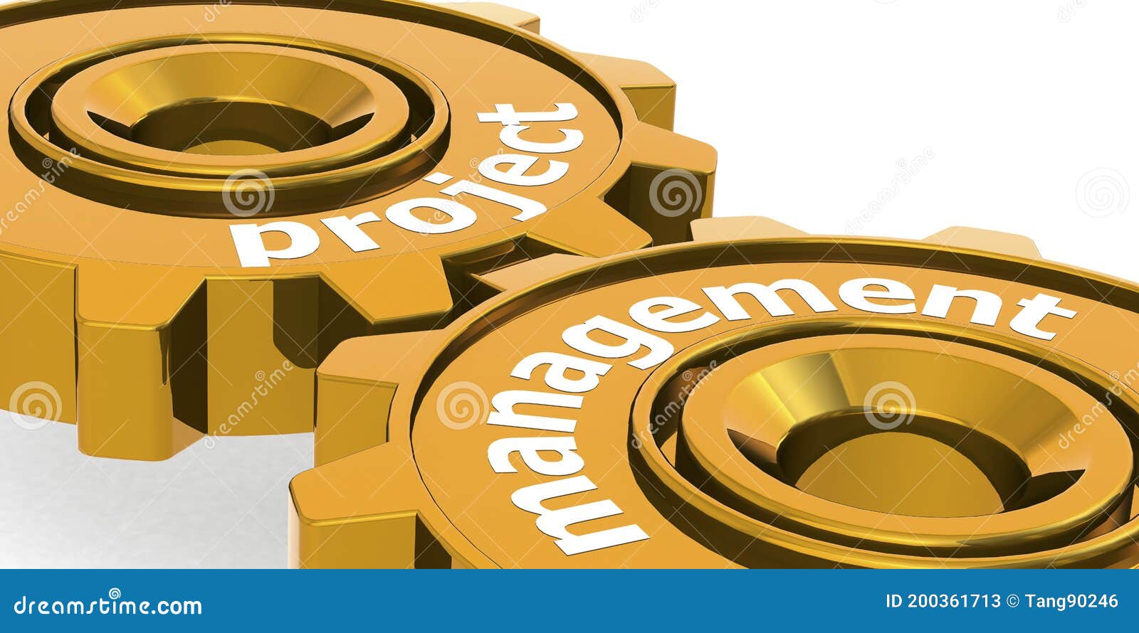 Project Management Word on Golden Gears Stock Illustration ...