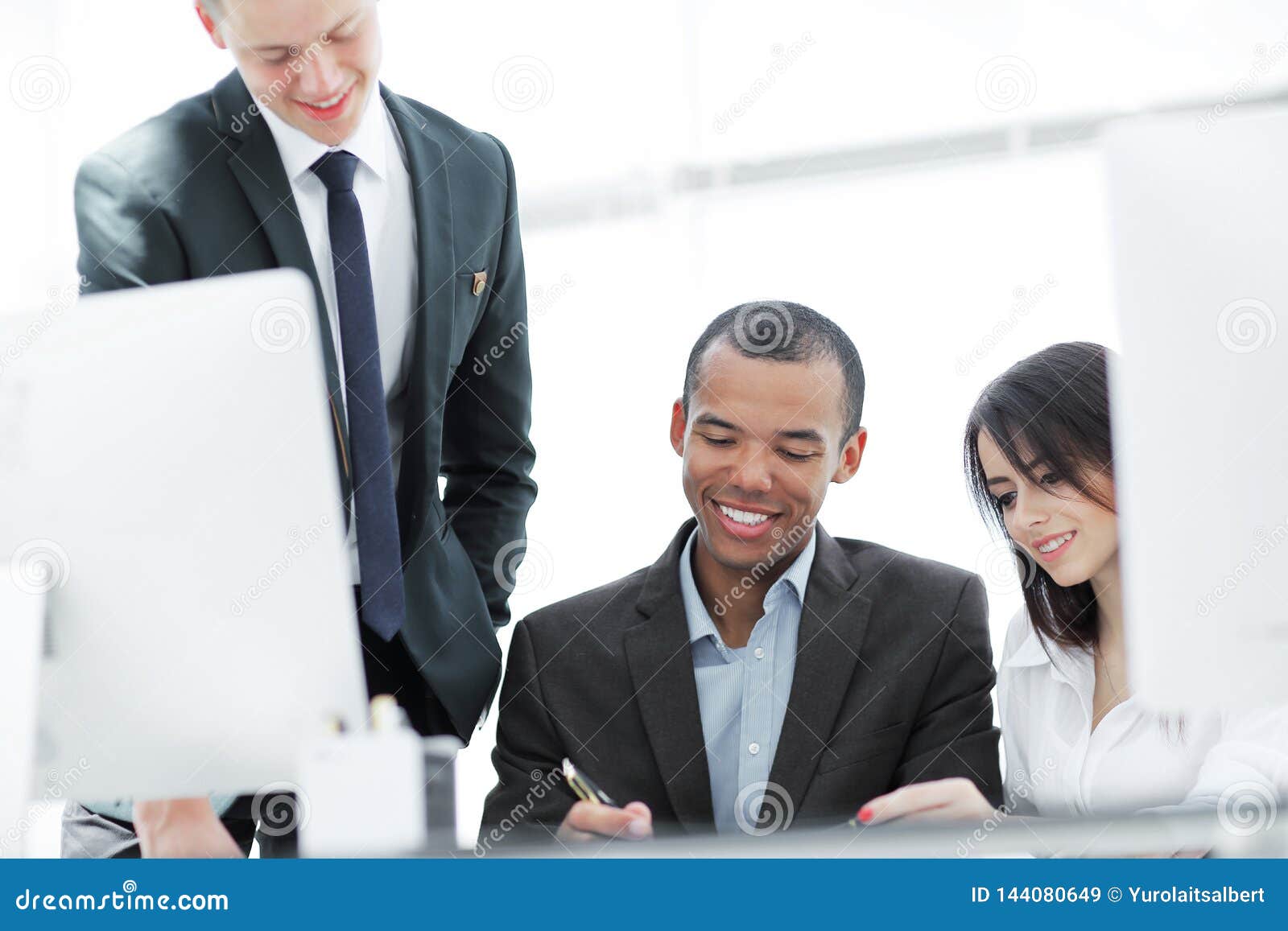 Project Manager and Business Team Discussing Work Documents Stock Image ...