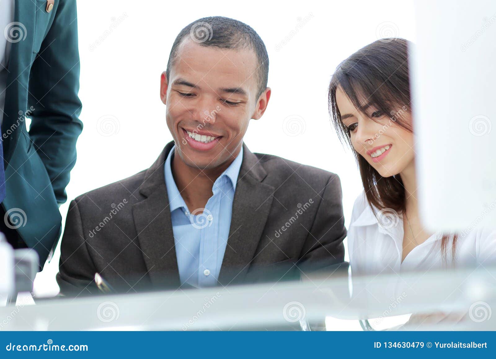 Project Manager and Business Team Discussing Work Documents Stock Image ...