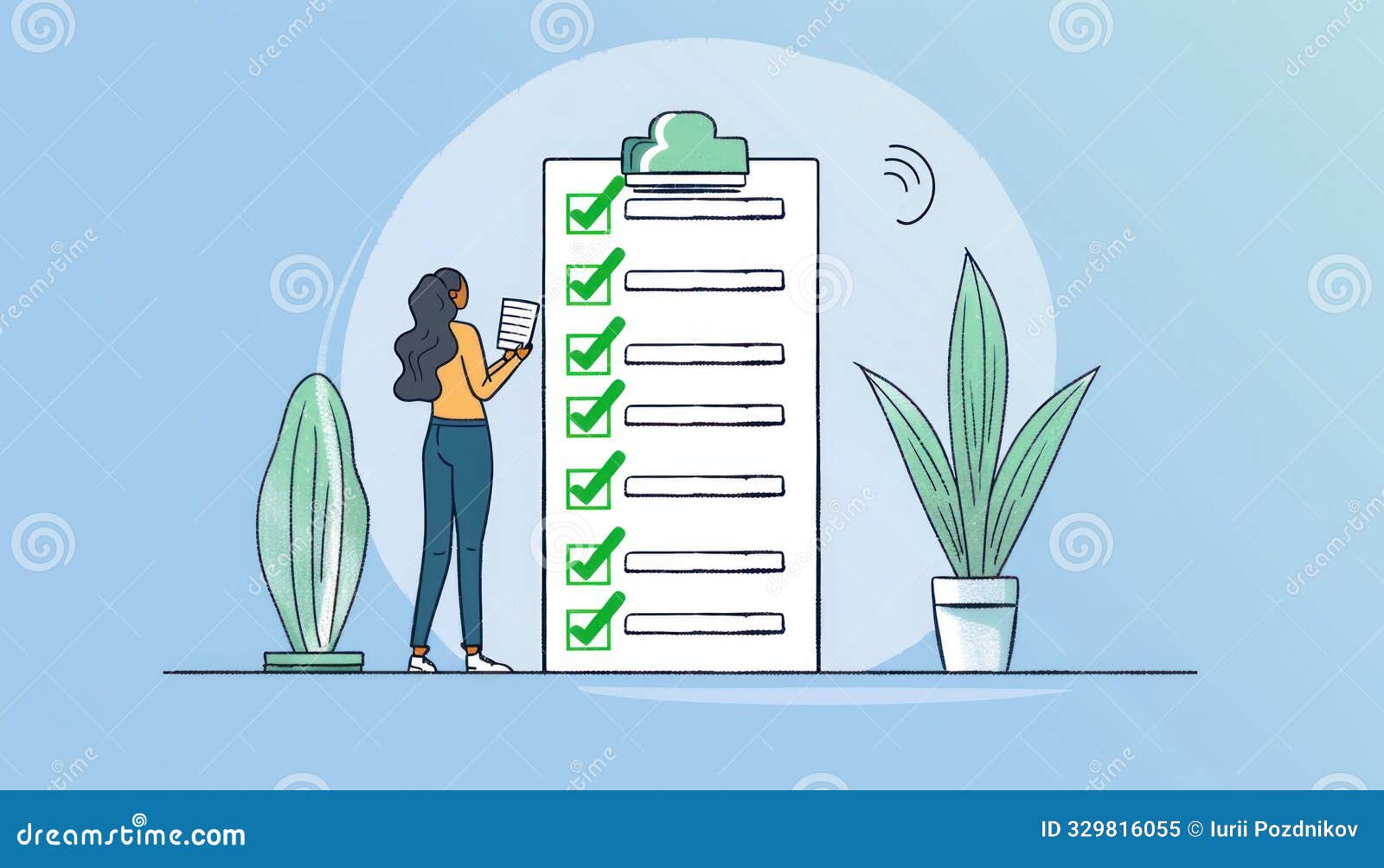 Project Manager Checking Off Tasks from Checklist on Clipboard for ...