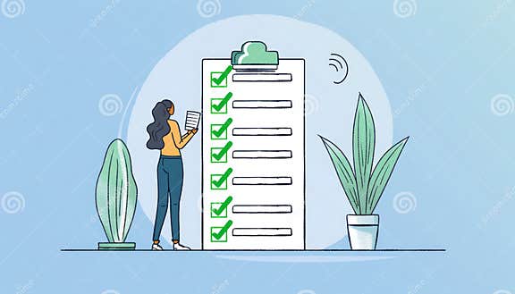 Project Manager Checking Off Tasks from Checklist on Clipboard for ...