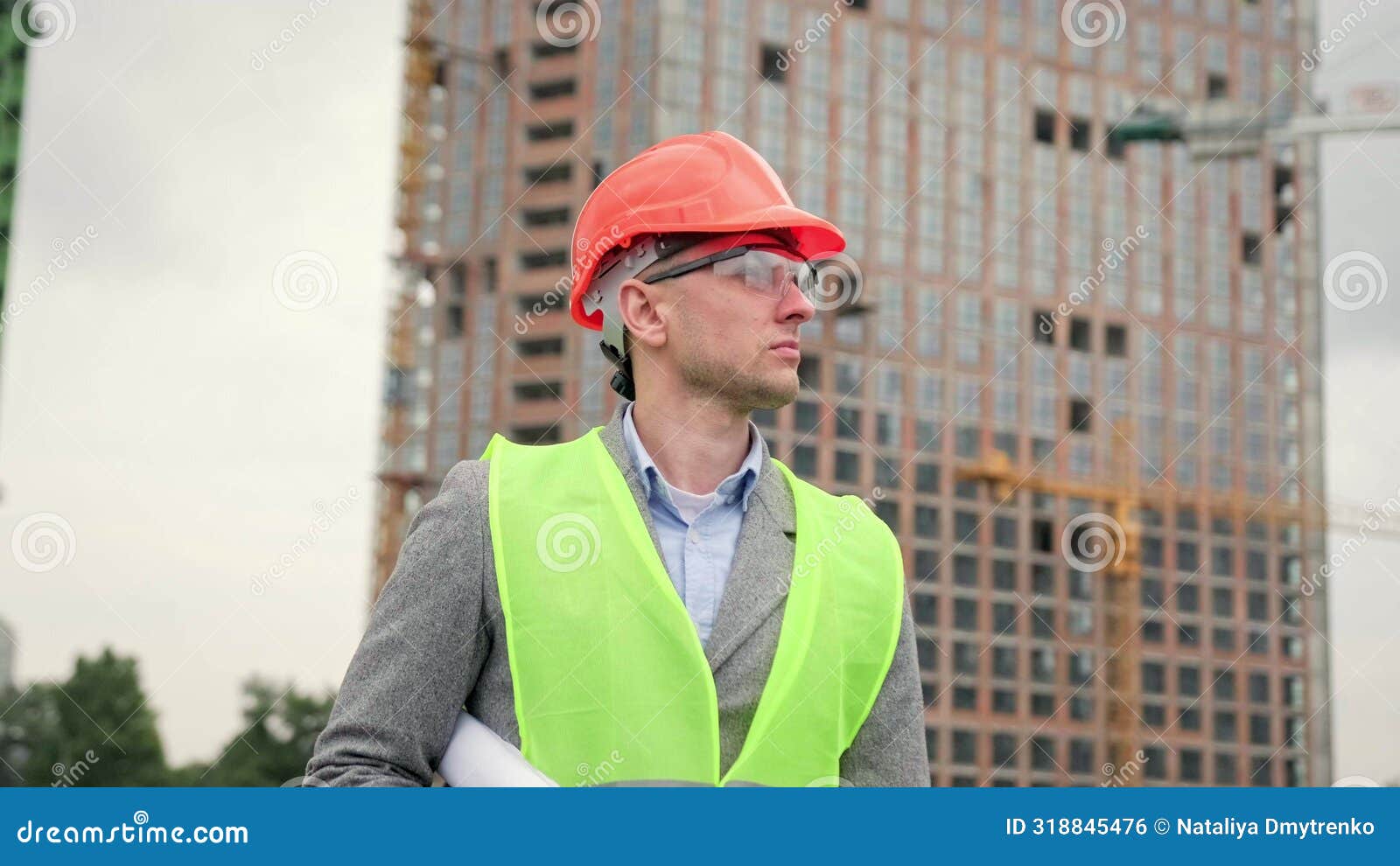 Project Manager Conducting Inspection of New Development Site Stock ...