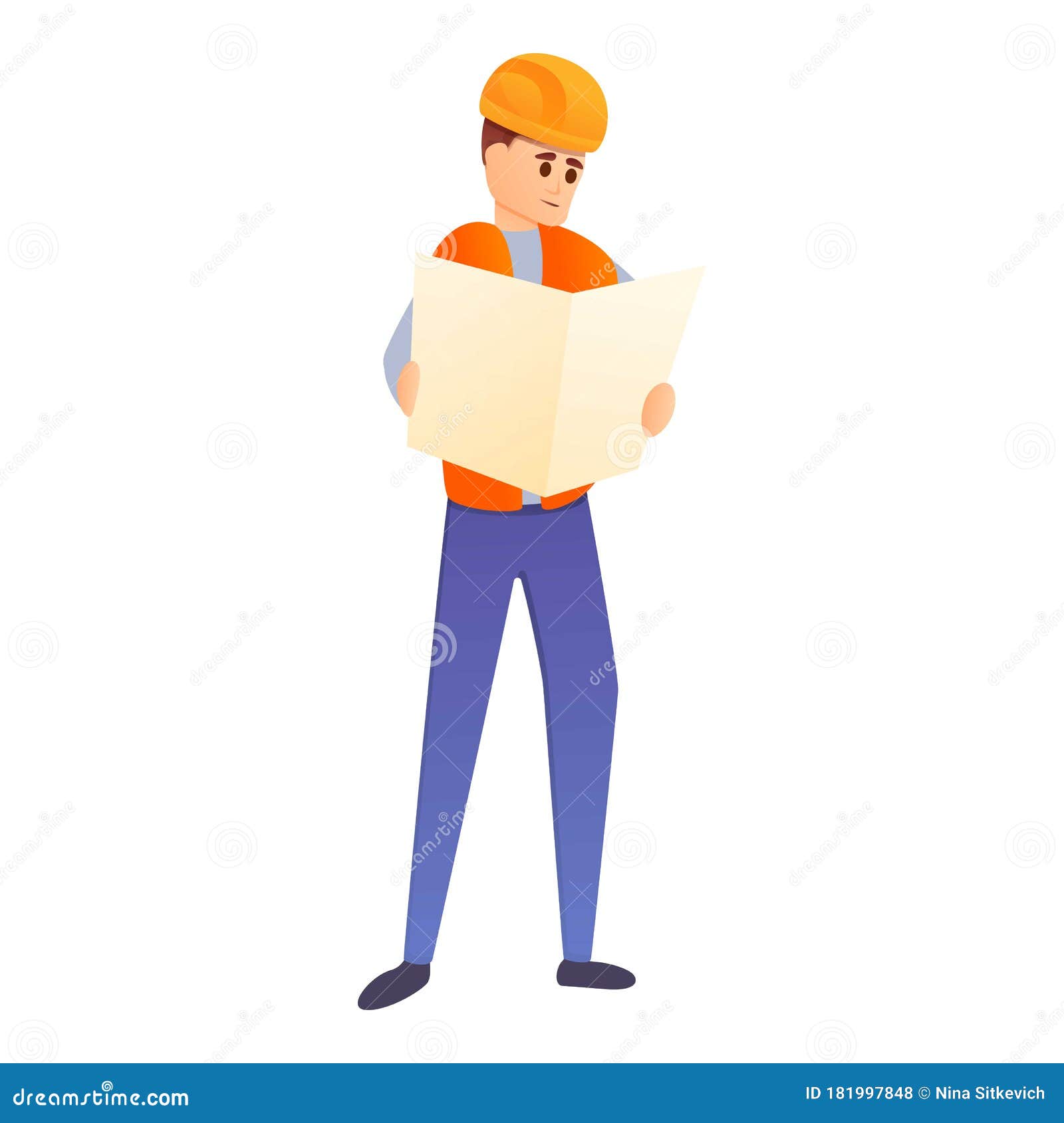 Project Manager Construction Icon, Cartoon Style Stock Vector ...