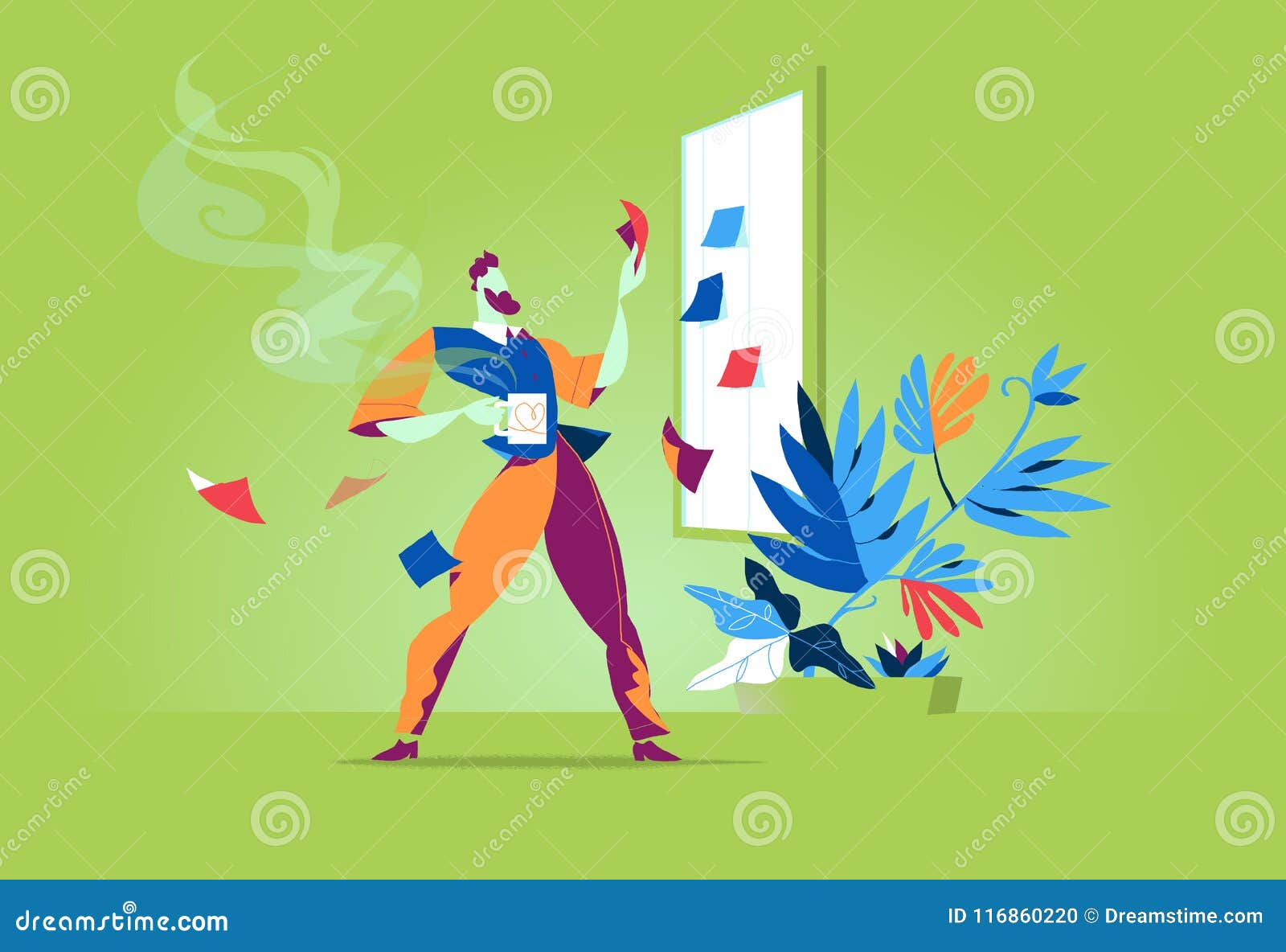 The Project Manager Define the Tasks on the Board Stock Vector ...