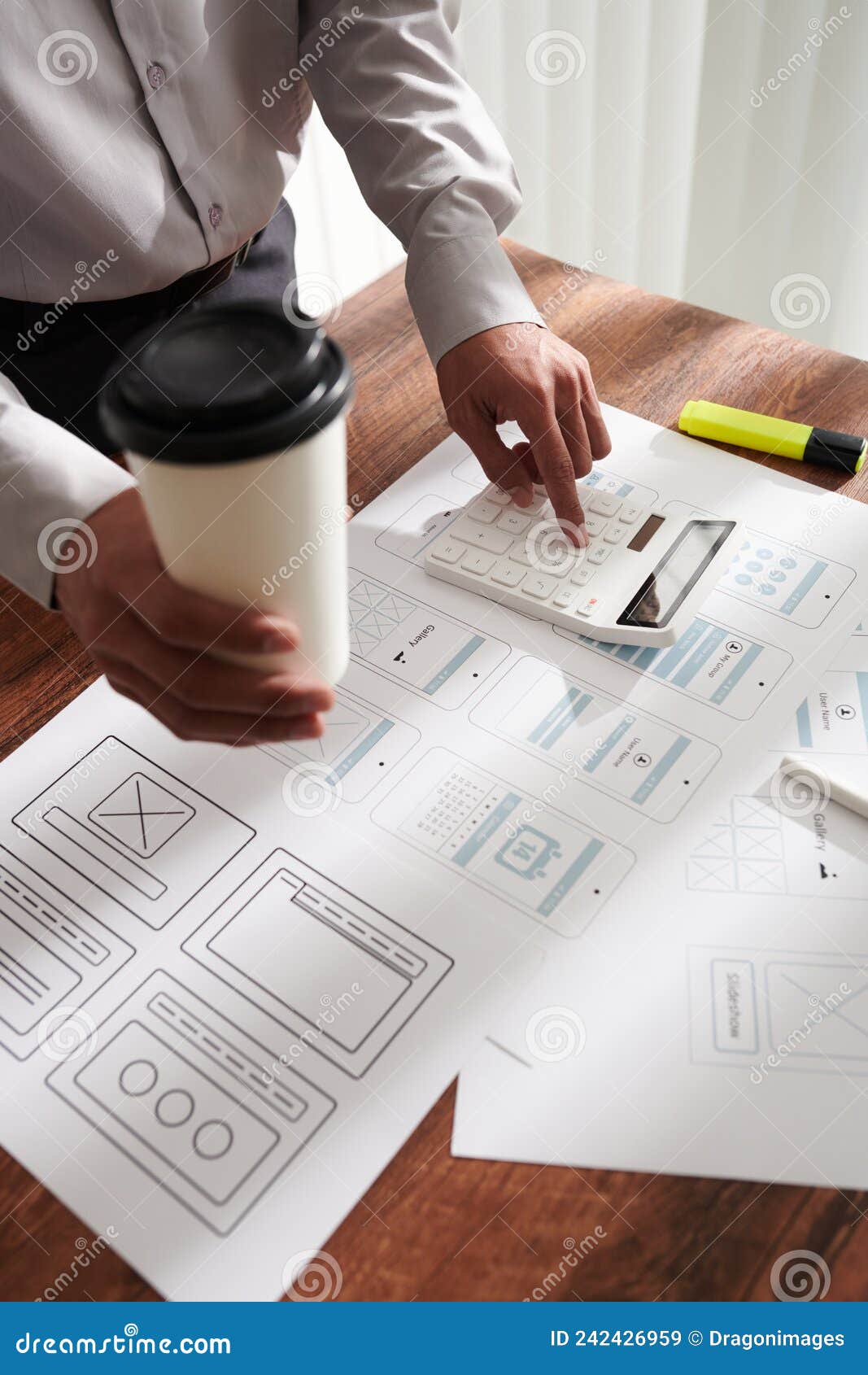 Project Manager Making Calculations Stock Image - Image of office ...