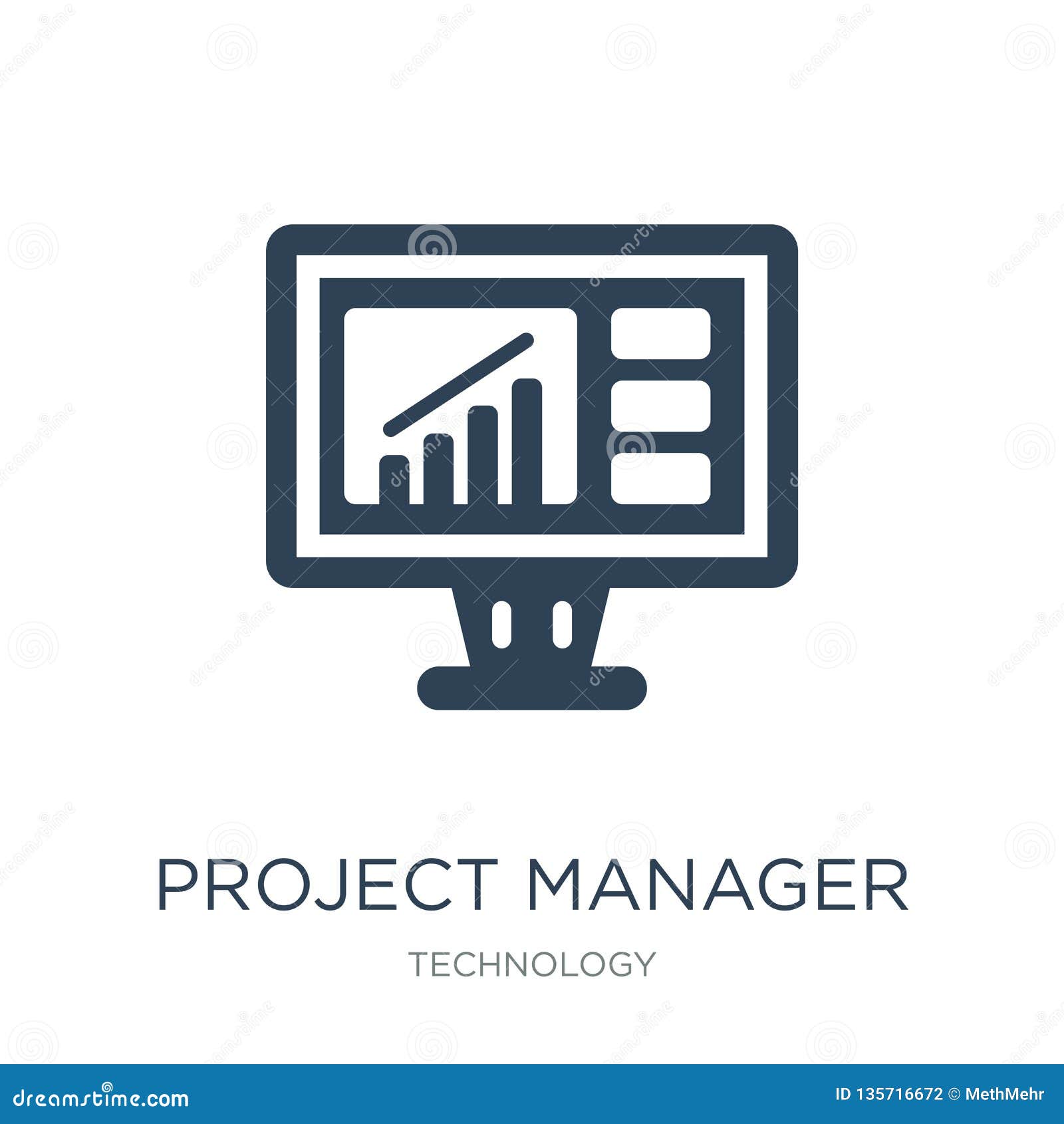 Project Manager Icon in Trendy Design Style. Project Manager Icon ...