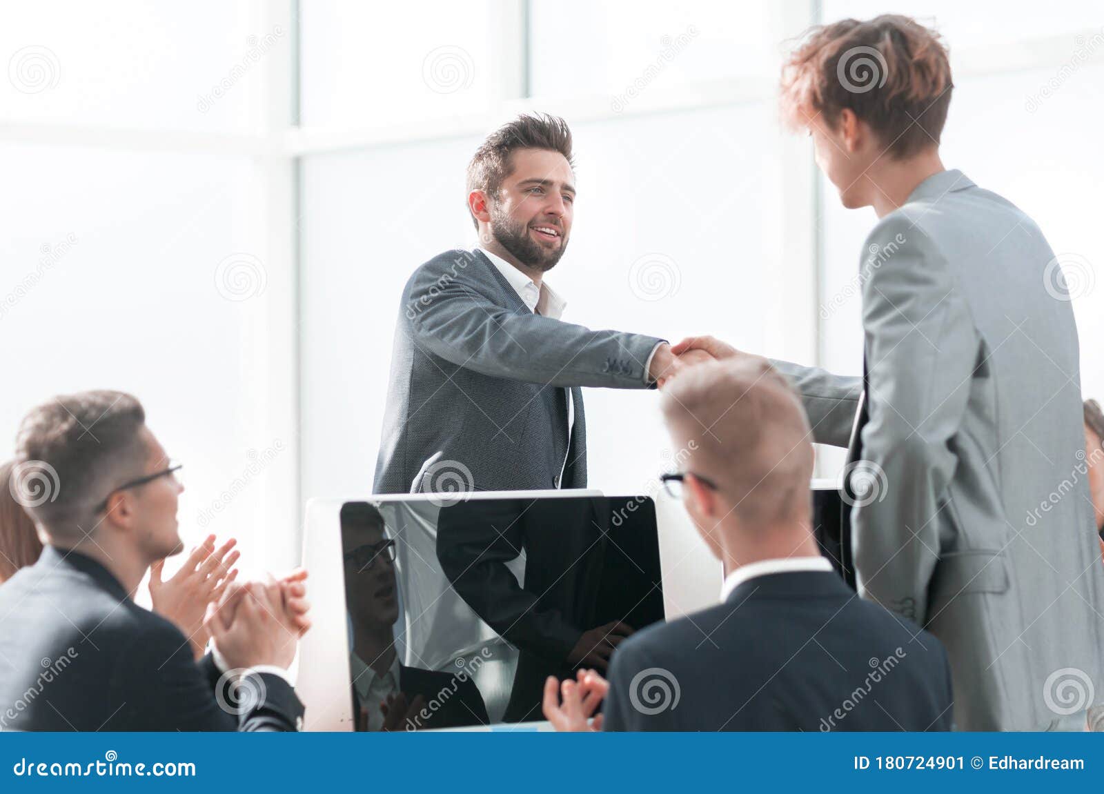 Project Manager at a Meeting with the Working Group. Stock Image ...