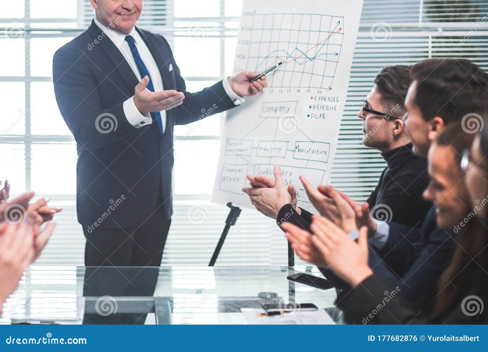 Project Manager Meets with the Working Group Stock Photo - Image of ...