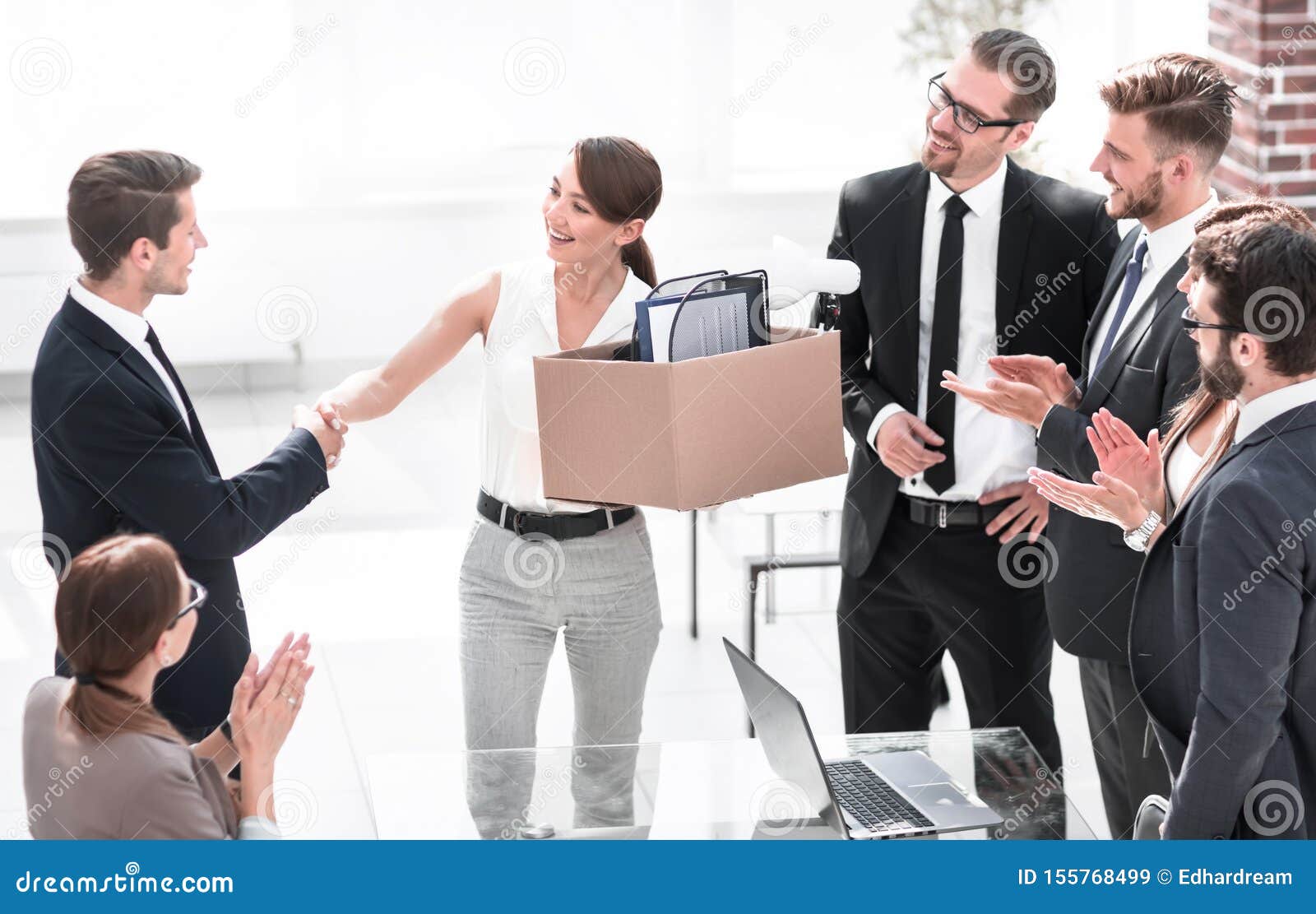 Project Manager and New Employee Shaking Hands Stock Image - Image of ...