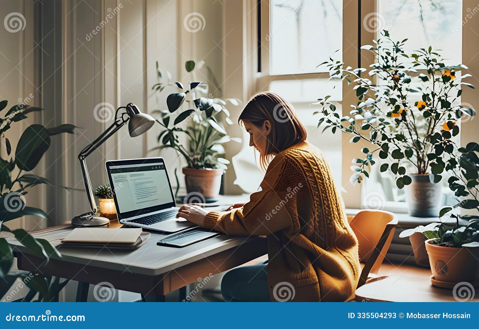 A Project Manager is Organizing Tasks at a Workstation in a Serene and ...