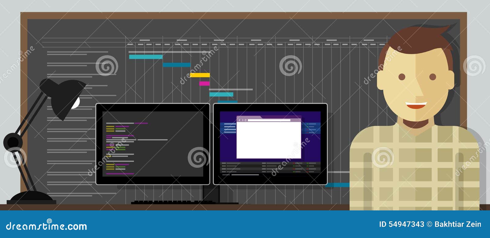 Project Manager Programmer Software Plan Stock Vector - Illustration of ...