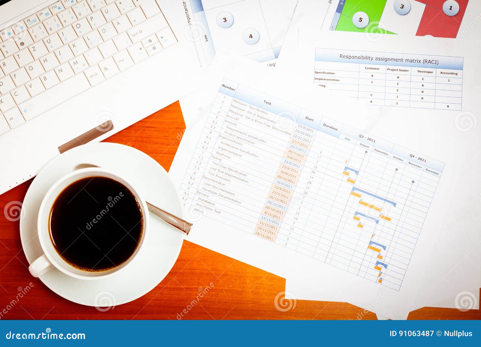 Project Manager`s Desk stock image. Image of responsibility - 91063487