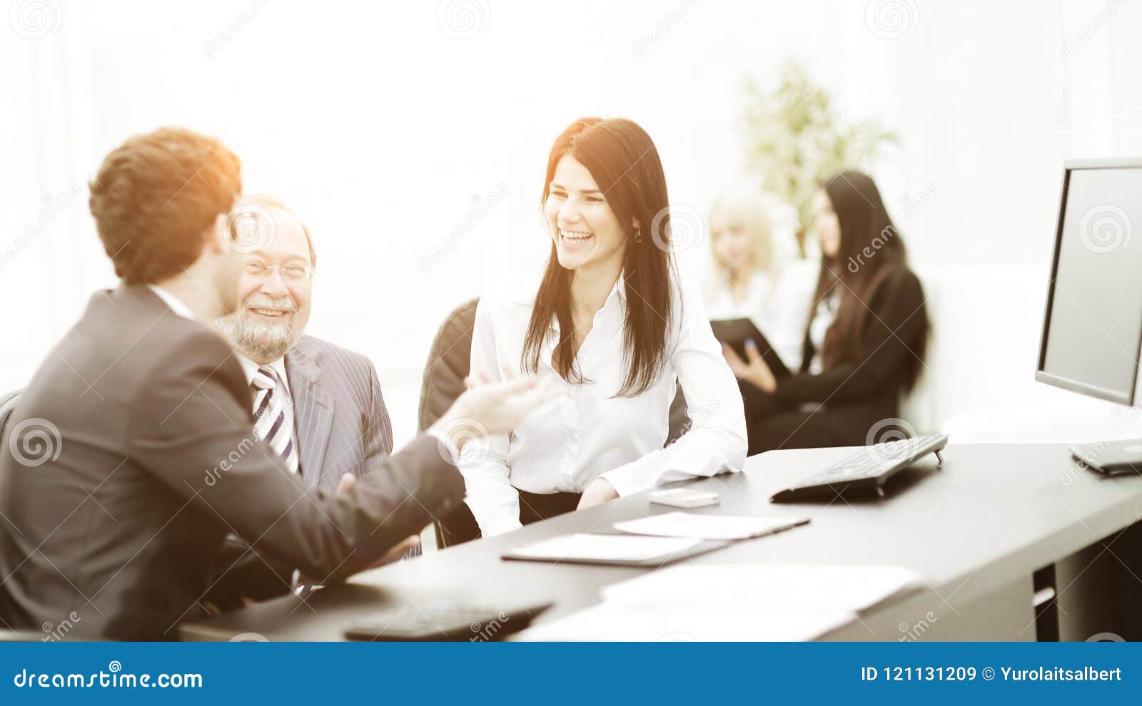 Project Manager and Staff Talking at the Desk Stock Image - Image of ...