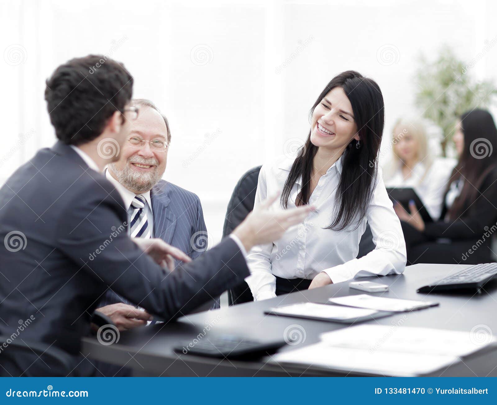 Project Manager and Staff Talking at the Desk Stock Photo - Image of ...