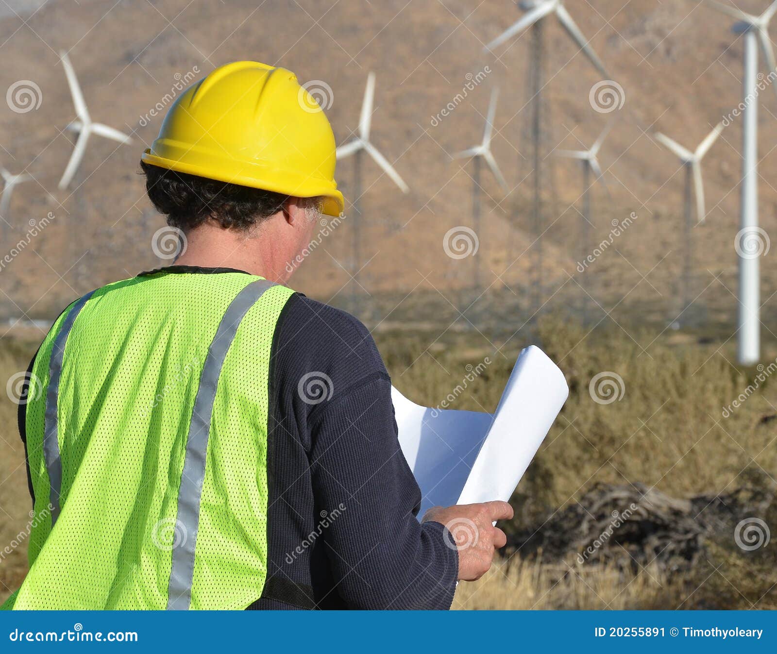 Project Manager at Wind Farm Stock Image - Image of generator, male ...
