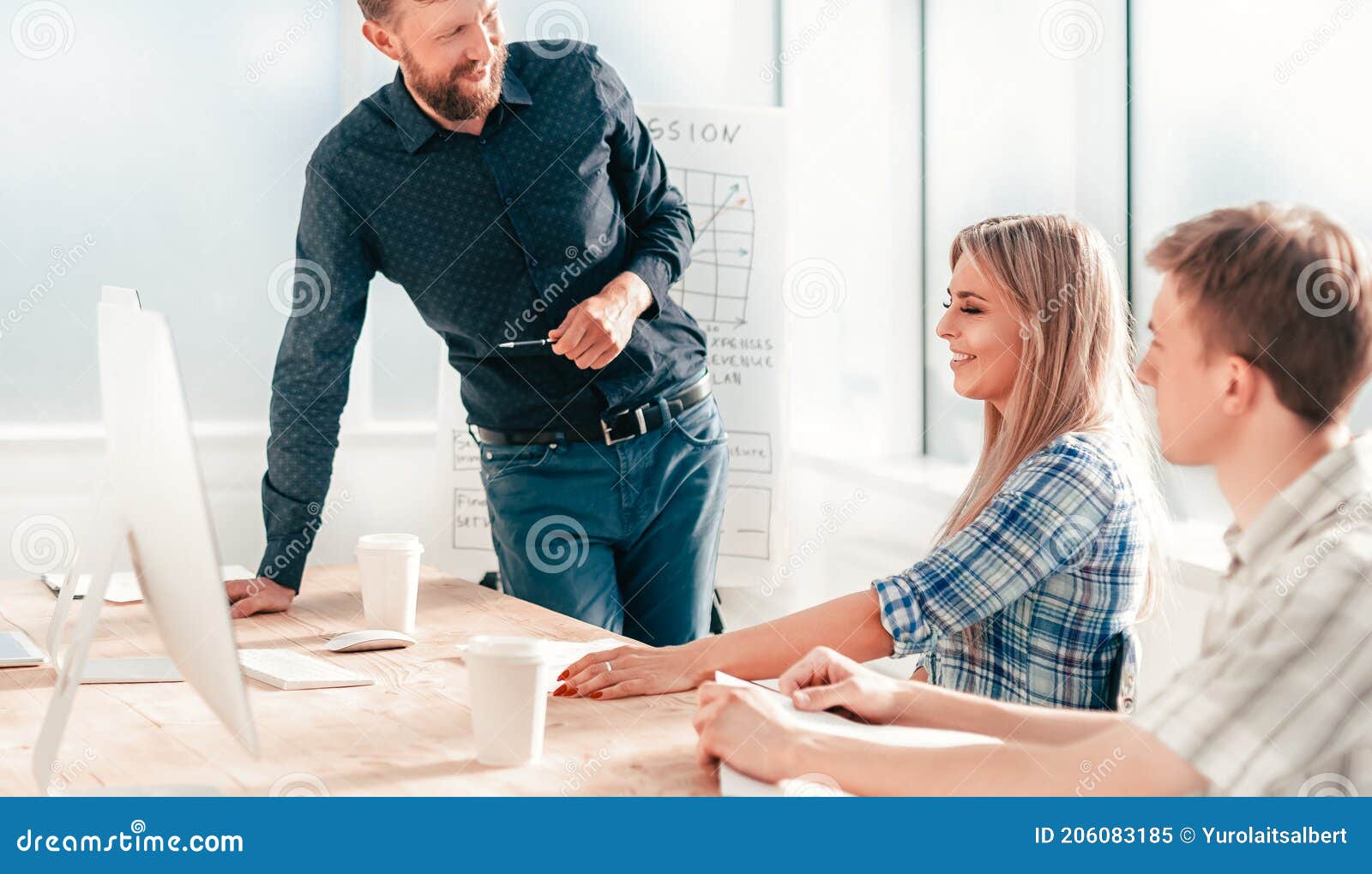 Project Manager at a Working Meeting with the Business Team Stock Image ...