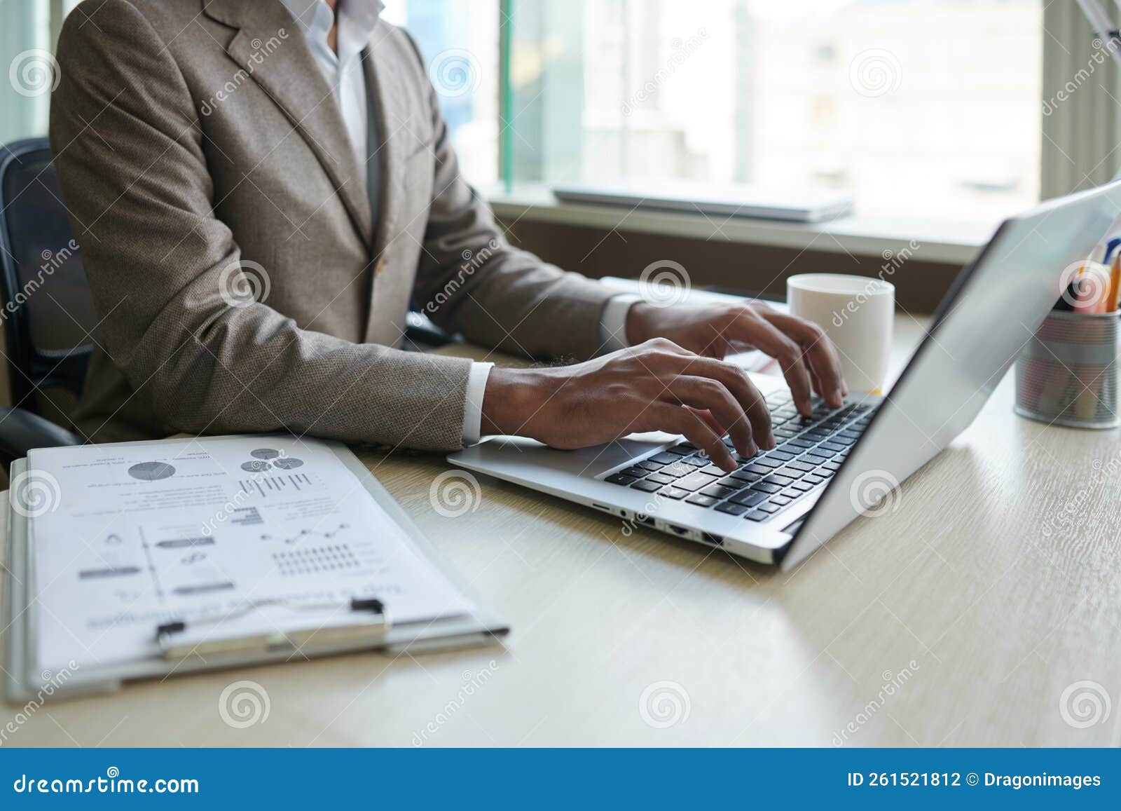 Project Manager Working on Report Stock Photo - Image of lifestyle ...
