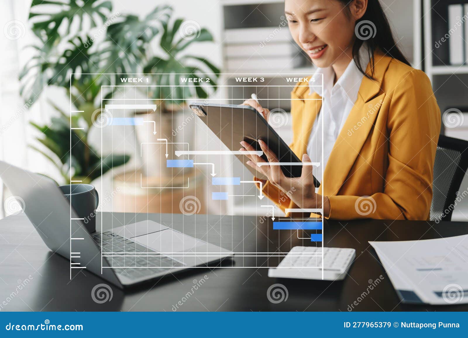 Project Manager Working and Update Tasks with Milestones Progress ...