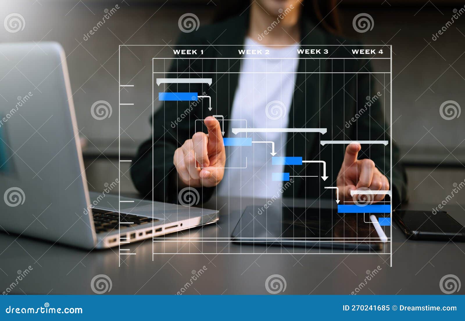 Project Manager Working and Update Tasks with Milestones Progress ...