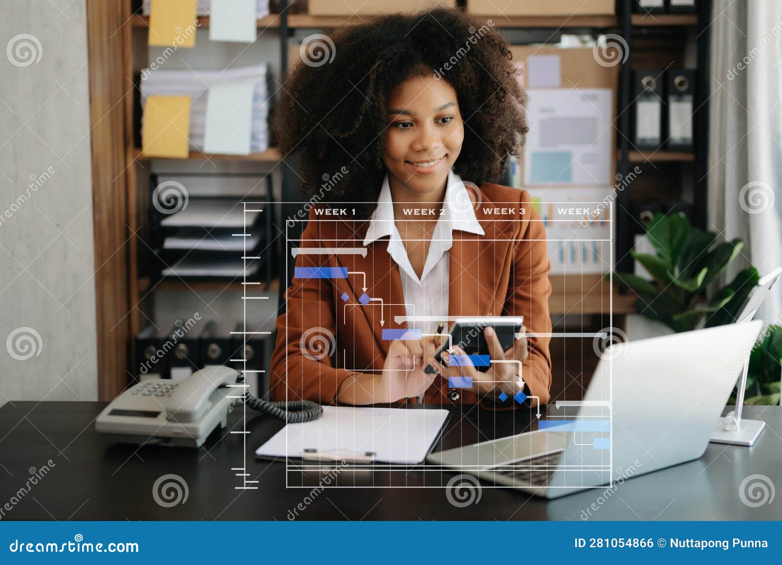 Project Manager Working and Update Tasks with Milestones Progress ...