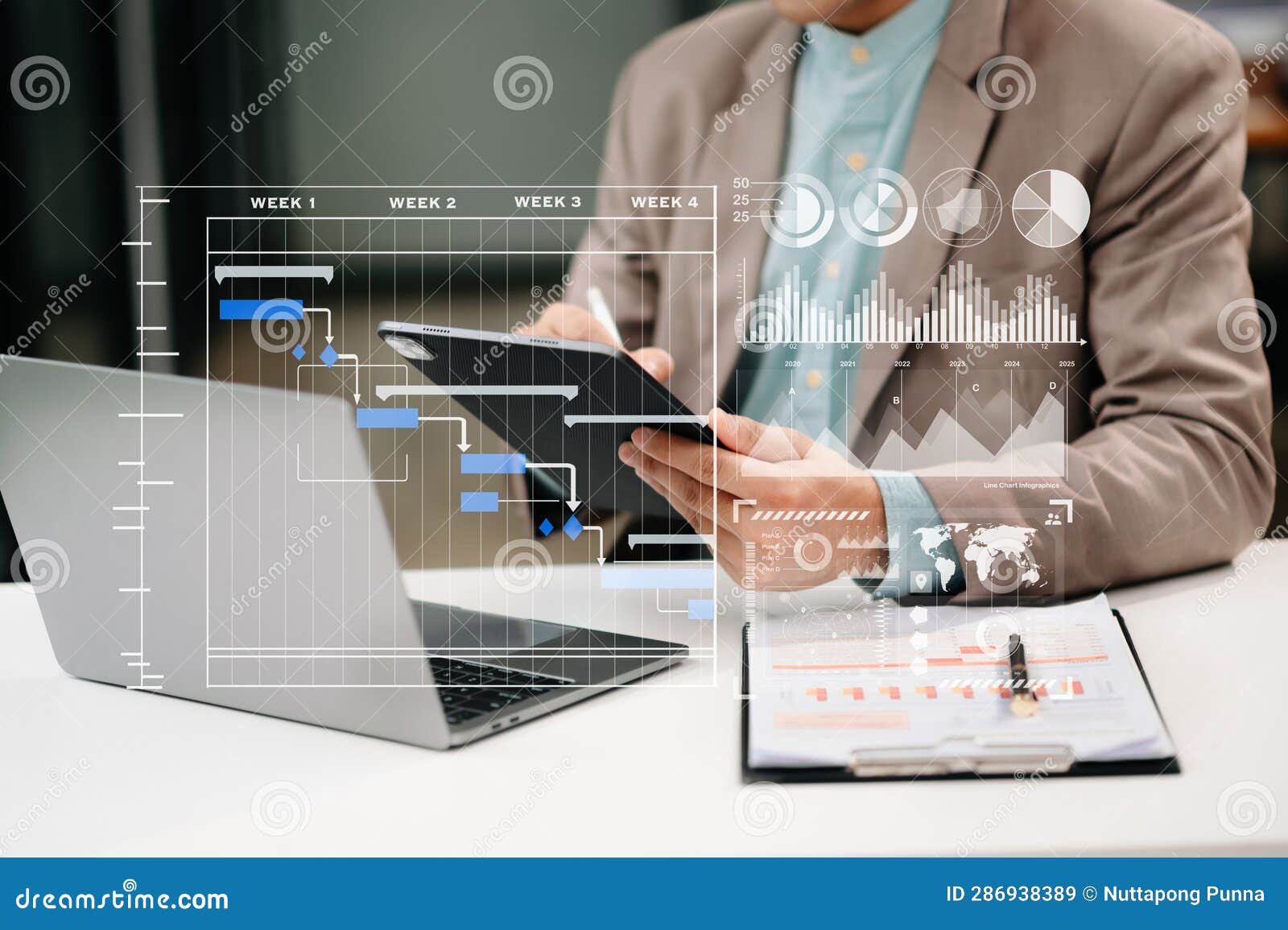 Project Manager Working and Update Tasks with Milestones Progress ...