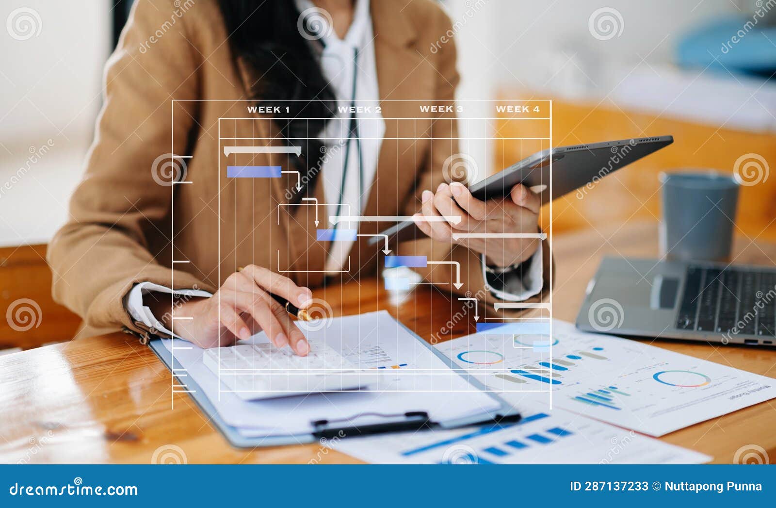 Project Manager Working and Update Tasks with Milestones Progress ...