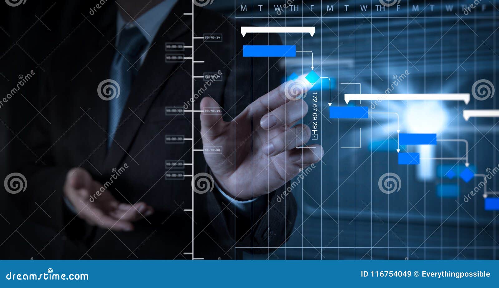 Businessman Hand Working with Touch Screen Stock Image - Image of ...