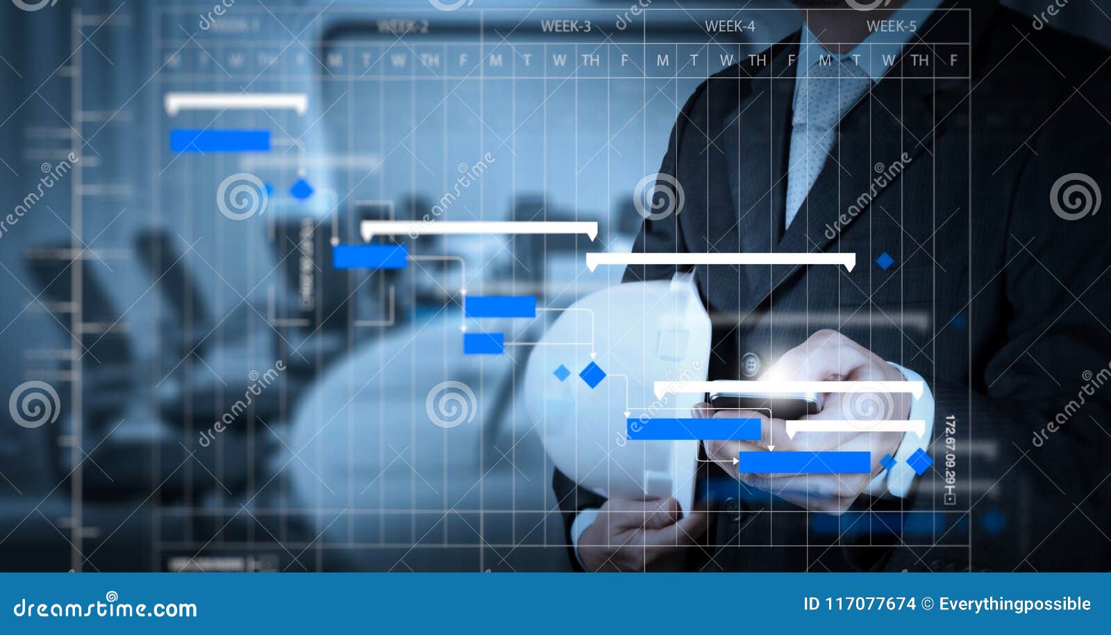 Businessman Hand Working with a Digital Tablet on Meeting Room Stock ...