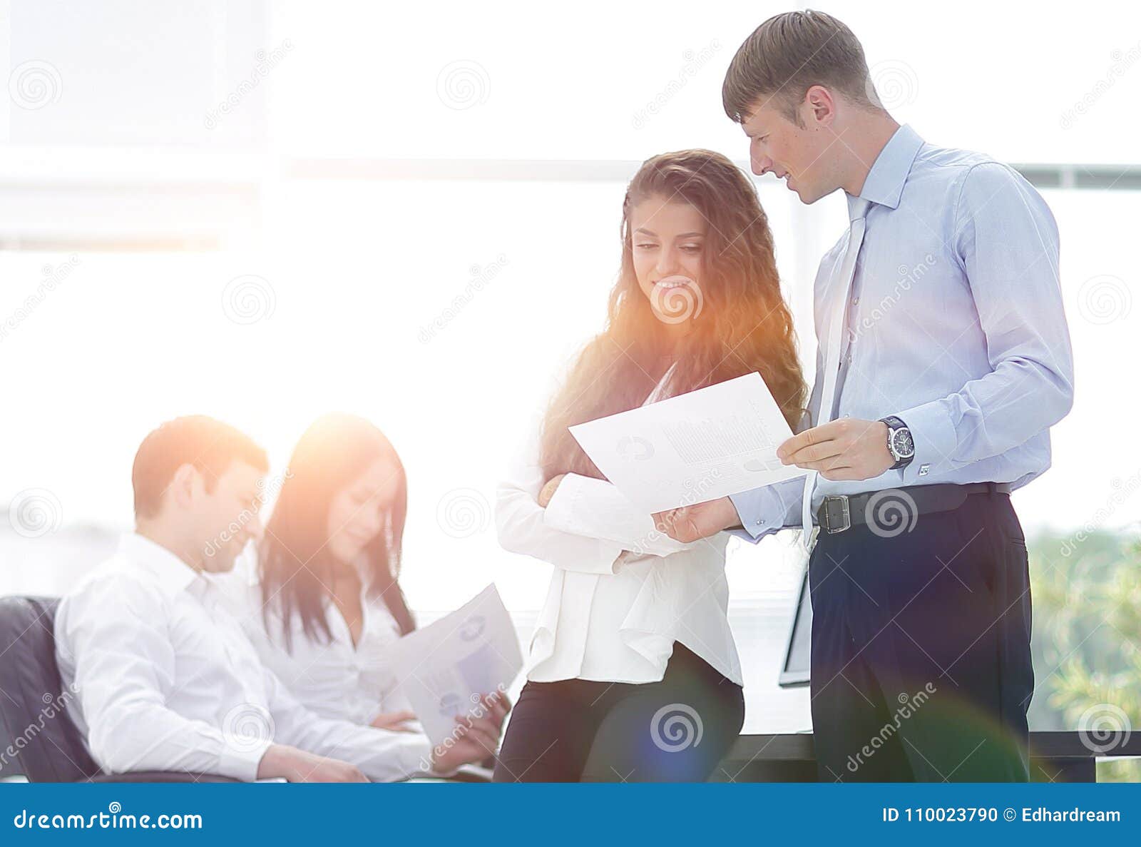 Project Managers Discuss the Documentation Stock Photo - Image of ...