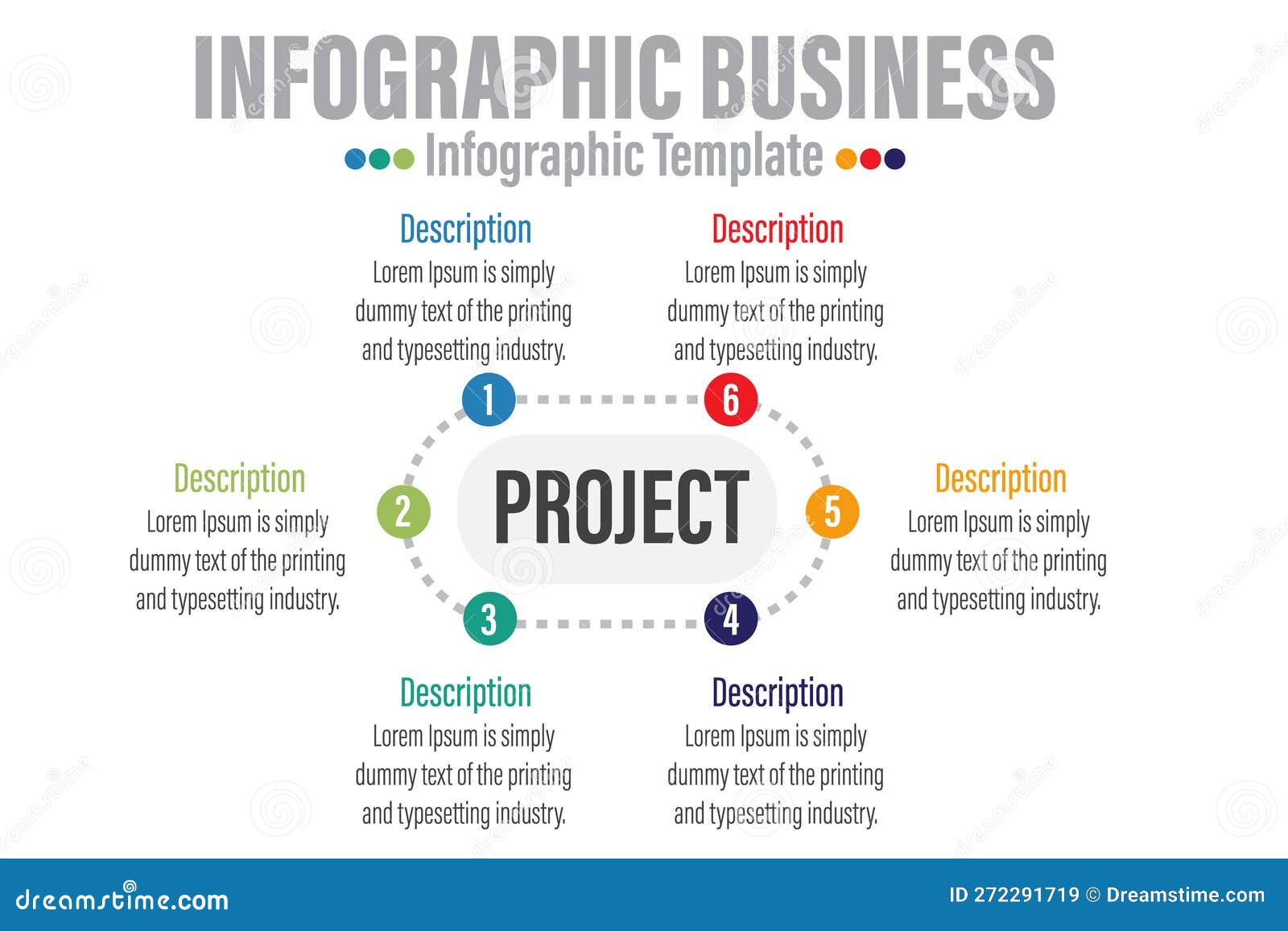 6 Project Modern Timeline Diagram with Progress Circle, Presentation ...