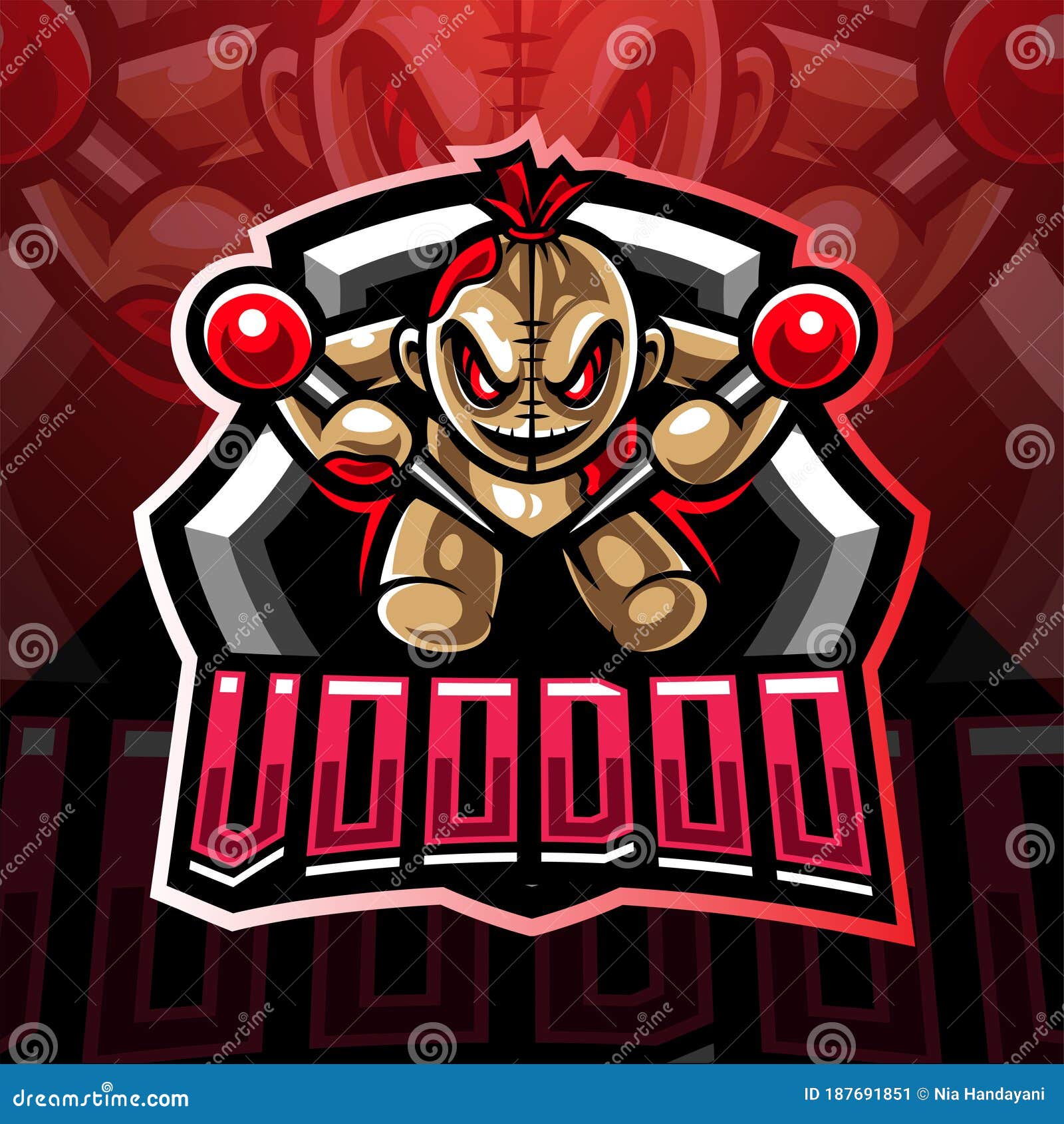 Voodoo Esport Mascot Logo Design Stock Vector - Illustration of drawing ...