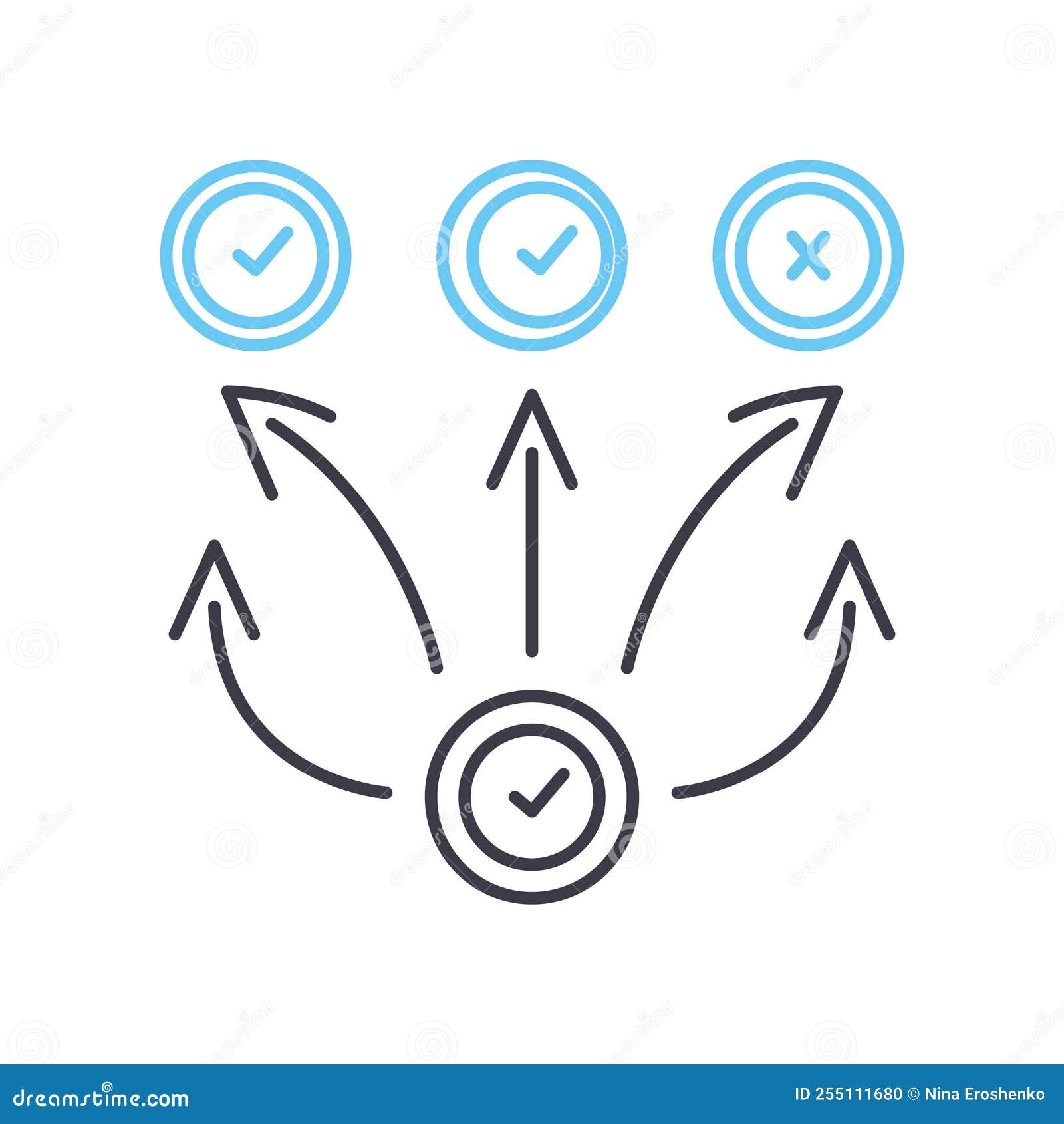 Project Organization Line Icon, Outline Symbol, Vector Illustration ...