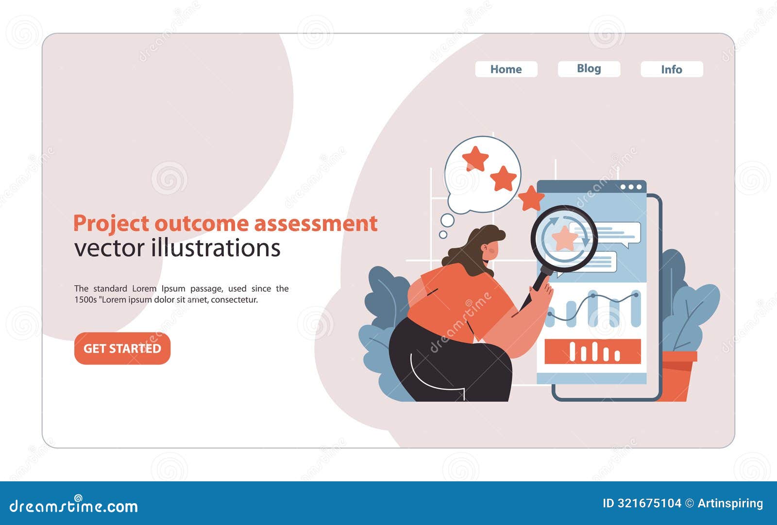 Project Outcome Analysis. Manager Scrutinizes Stock Vector ...