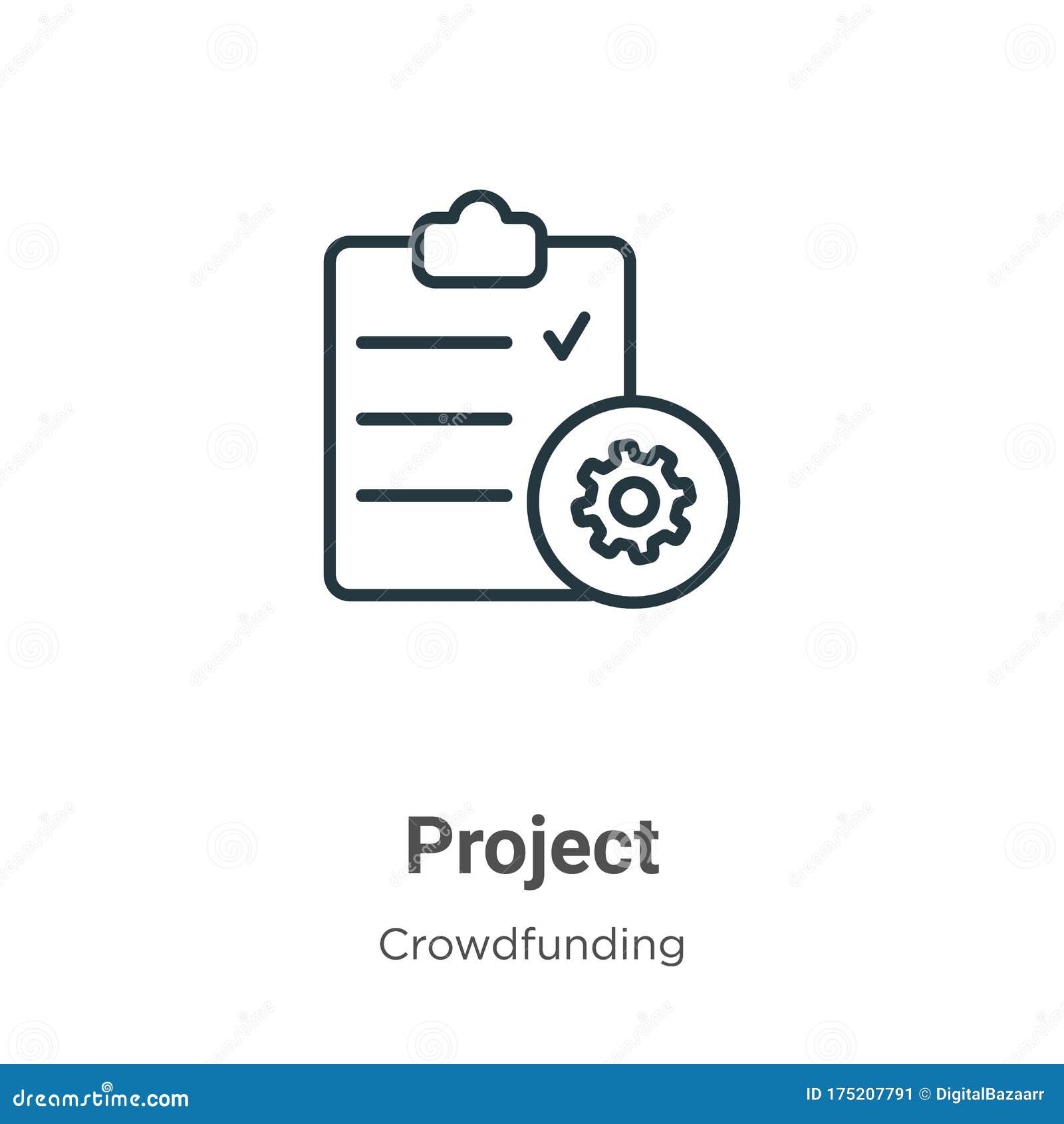 Project Outline Vector Icon. Thin Line Black Project Icon, Flat Vector ...