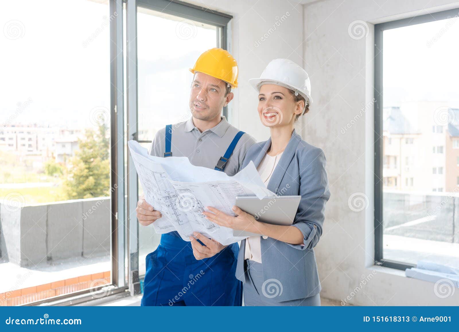 Project Owner and Construction Worker during Acceptance Stock Image ...