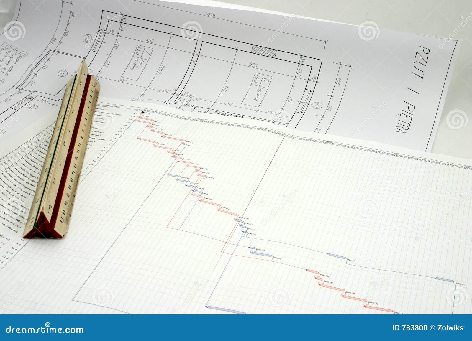 Project plan with design stock photo. Image of blueprint - 783800